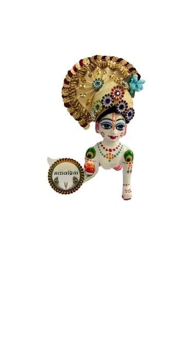 Buy Mandir Mahal Poshak Posak Bal Gopal Krishna Laddu Gopal Pagdi Mukut ...