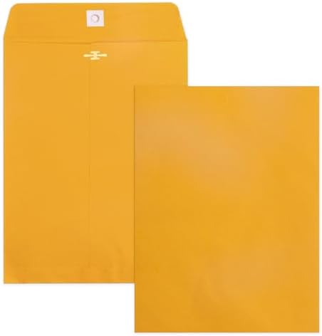 Amazon.com : 20 Pack Clasp Envelopes 9 x 12, 100 GSM Heavy Paper ...