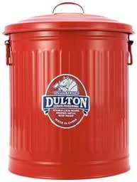 Amazon｜ダルトン(Dulton) ミニガベージカンMサイズ 6L レッド ゴミを入れる物こそ綺麗だと思う物を使いたい ふた付きゴミ箱 ブリキ缶 高さ290mm 直径215mm 100 ...