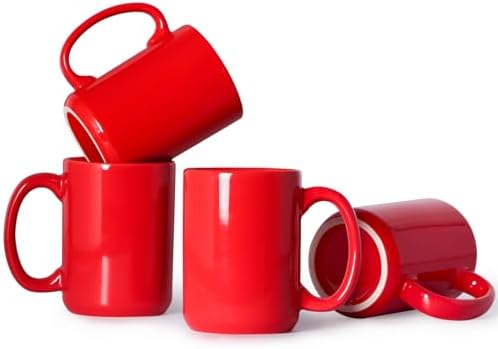 Amazon.com: 16 OZ Porcelain Coffee Mugs, Smilatte Classic Blank Ceramic ...