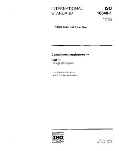ISO 10648-1:1997, Containment enclosures - Part 1: Design principles ...