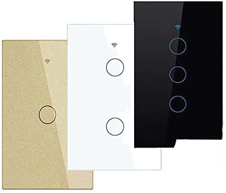 WiFi Smart Light Wall Switch Glass Screen Touch Panel Wireless ...