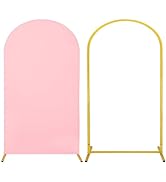 Amazon.com: Metal Arch Stand and Cover Set,1 Pink Spandex Fitted ...