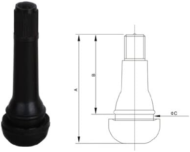 Amazon.com: 100 PCS TR 414 Wheel Tire Valve Stems 0.453 Rubber Length 1 ...