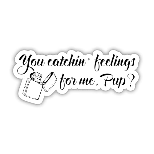 Amazon.com: You catchin' feelings for me Pup? Book Lover Sticker Retro ...