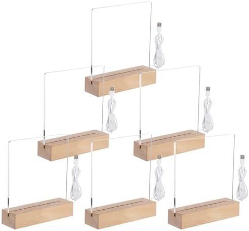 Amazon.com: 6-Pack Led Wooden Acrylic Light Base and Blanks, 7''LED ...