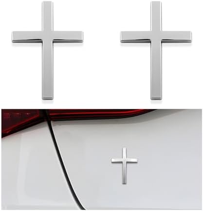 Amazon.com: DXNQ 2PCS Metal Jesus Christ Cross Badge Stickers, 2.5"×1.8 ...