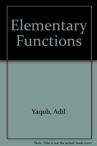 Buy Elementary Functions Book Online at Low Prices in India ...