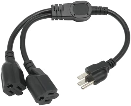 Amazon.com: 1.5 FT Extension Cord Splitter 1 to 2, 3 Prong Indoor Power ...