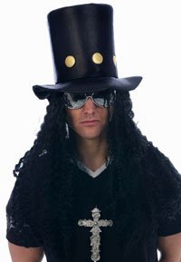 80s Slash Guitar Hero Fancy Dress Hat And Wig | Desertcart INDIA