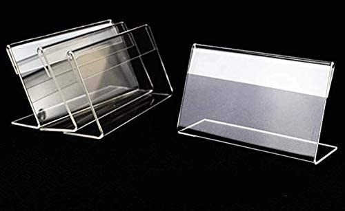 SIGNOOGLE Acrylic Stand for Table Small Mini L Label Holder Acrylic ...
