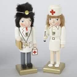 Amazon.com: Doctor & Nurse Nutcrackers Set of 2: Decorative Christmas ...