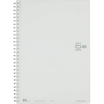 Kokuyo D Shaped Soft Ring Notebook, Unruled, Plain Ruled, 80 Sheets, B5, White, Japan Import (SU ...