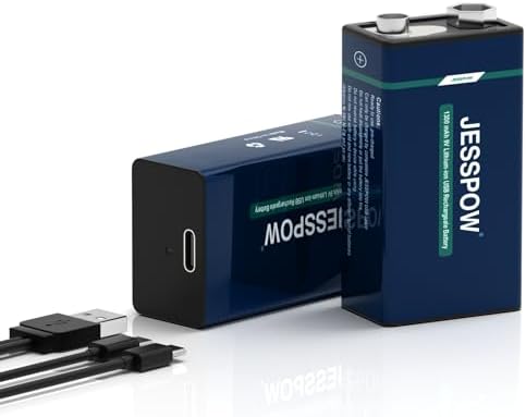 Amazon Basics 9V Cell Rechargeable Batteries 200mAh Ni-MH, 4-Pack ...