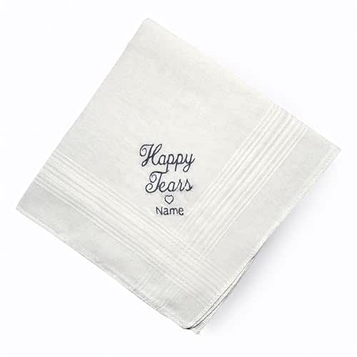 Amazon.com: Custom Handkerchief For Men, Personalized Embroidered Happy ...