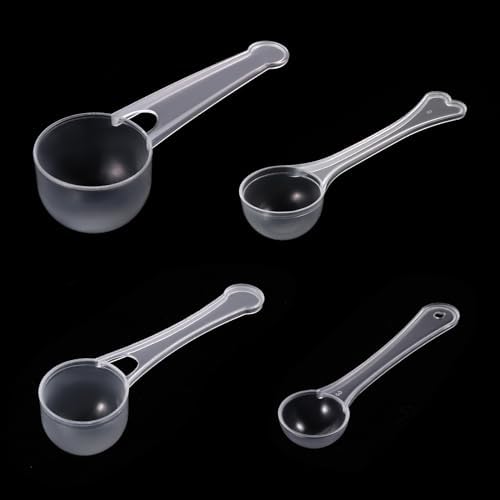 Amazon.com: 4pcs Clear Plastic Measuring Spoons Measure Scoops 1g 3g 5g ...