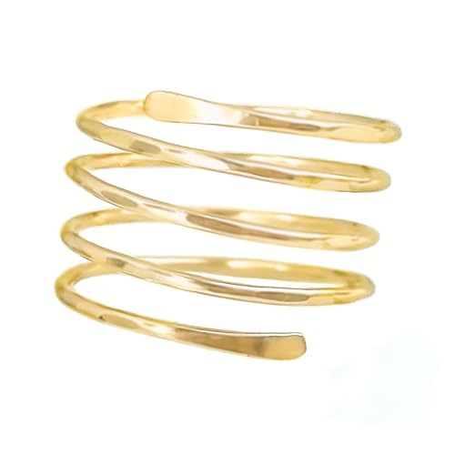 Amazon.com: 14K Gold Filled Custom Spiral Ring for Women. Wraparound ...