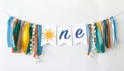 Amazon.com: Blue Sunshine Banner, Sun High Chair Banner, Baby Boy 1st ...