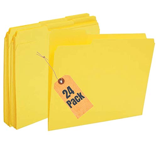 Snapklik.com : 1InTheOffice Yellow File Folders Letter Size 1/3 Cut