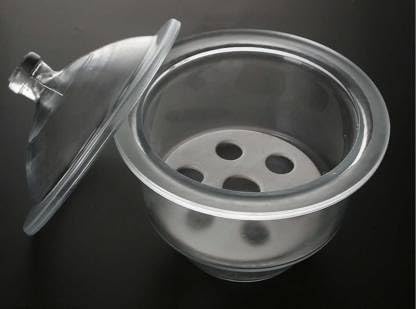 GLASS DESICCATOR WITH COVER KNOB & PORCELAIN PLATE ONE UNIT. 6 inch/150 mm/15 cm : Amazon.in ...