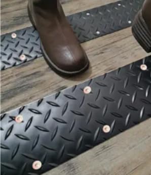 4 Pack Rubber Outdoor Stair Treads for Wooden Steps 30” x 5” Anti-Slip ...
