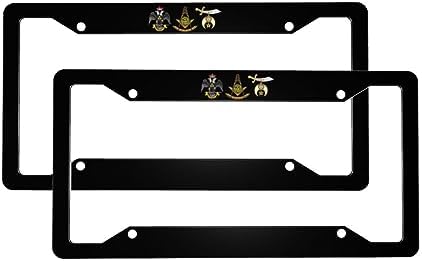 Amazon.com: Mason Shriner Split License Plate Frames 2pcs 4 Holes ...