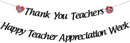 Amazon.com: BZBAIS Glittery Thank You Teachers Happy Teacher ...