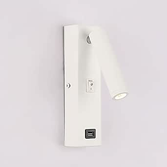 Amazon.co.jp: Wal,LED Wall Lamp USB Charging Port - Mounted Bedside ...