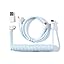 Keychron 8KHz Angled Coiled USB-C Cable for Mechanical Keyboards, GX12 ...