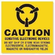 Amazon.com: "Caution Sensitive Electronic Devices .", Yellow and Black ...