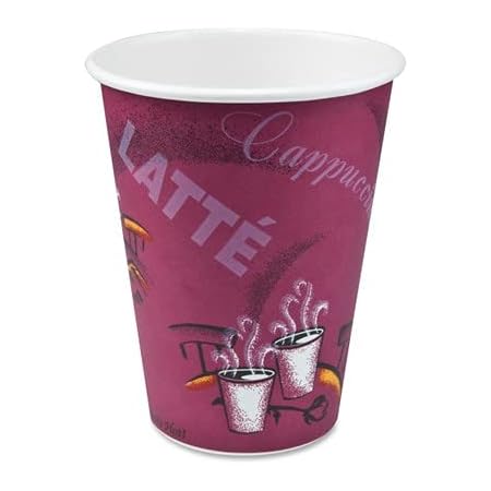 Amazon.com: 16 Oz Polylined Paper Hot Drink Cups Bistro Design in ...