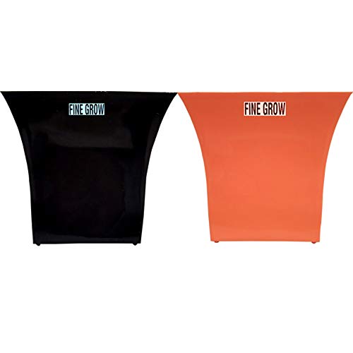 Plastic Rubi Pot 4 inch Black & Orange Set of 2 : Amazon.in: Garden ...