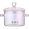 Amazon.com: ERINGOGO Pink Glass Stockpot with Lid, 50oz/ 1500ml Glass ...