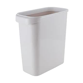 Amazon.com: HERCHR Slim Trash Can, White Narrow Trash Bin Plastic ...