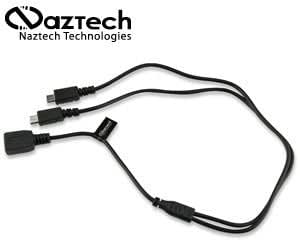 Amazon.com: Naztech Micro USB Y Splitter Dual Charging Cable : Cell ...