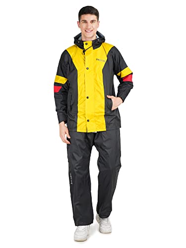 DIGJAM Men's Reversible Double Layered Waterproof Raincoat Jacket with ...