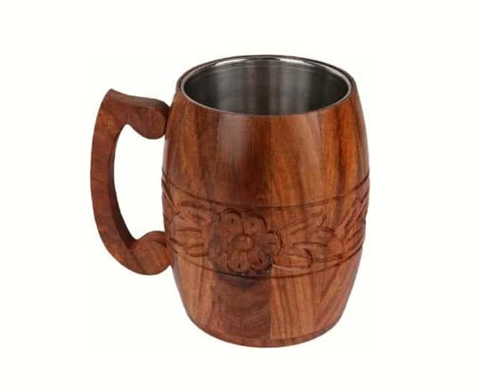 Buy SHAMSI ARTS Wooden Sheesham Coffee Mug Multipurpose Mug for Serving ...