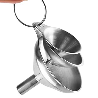 Amazon.com: Metal Stainless Steel Funnel, Large Small Funnel Set of 3, Food Grade Mini Funnels ...