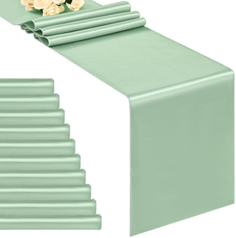 Amazon.com: 10-Pack Sage Green 12 x 108 inches Long Premium Satin Table ...