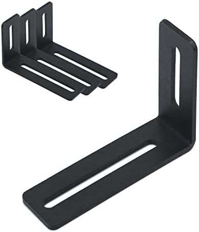 Amazon.com: 6 Pcs Adjustable Slotted L Brackets, Black L Shaped Bracket ...
