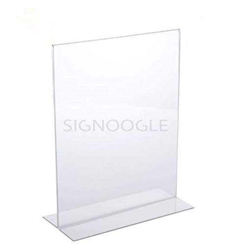 SIGNOOGLE Acrylic Portrait Counter Poster Table Top Menu Sign Display ...