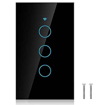 Smart Switch, Touch Screen Switch Single Circle for Alexa 3-Way AC for ...
