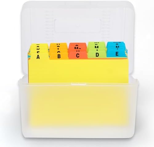 Amazon.com : H4D Index Card Holder 4x6 Inches with 25 Plastic Dividers ...