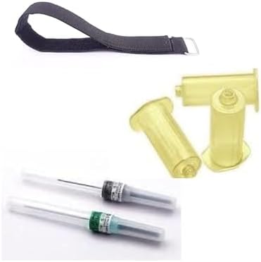 MARTIFY HUB Vacutainer Blood Collection Needles 22G – Pack of 100 with 5 Reusable Holders & 1 ...