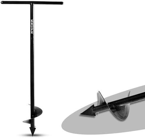 KRUFE Heavy Duty Post Hole Hand Auger 6 inch Hendel 42 inch - Durable ...