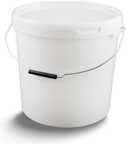 5 x 15L Plastic Bucket Pail + Handle & Lid - Heavy Duty ¦ Food Grade ...