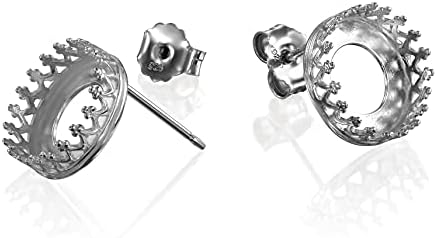 Amazon.com: 925 Sterling Silver Earring Settings - Earring Findings for ...