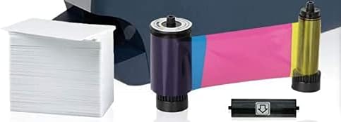 ID Zone Badge Express Color Ribbon + 100 Cards Bundle