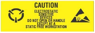 ESD Warning Label 1"x 2 1/2 "Caution Electrostatic Sensitive Devices Do ...