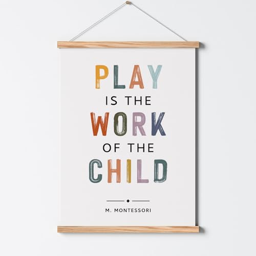 Amazon.com: Play is The Work of The Child Wooden Hanging Poster Play ...